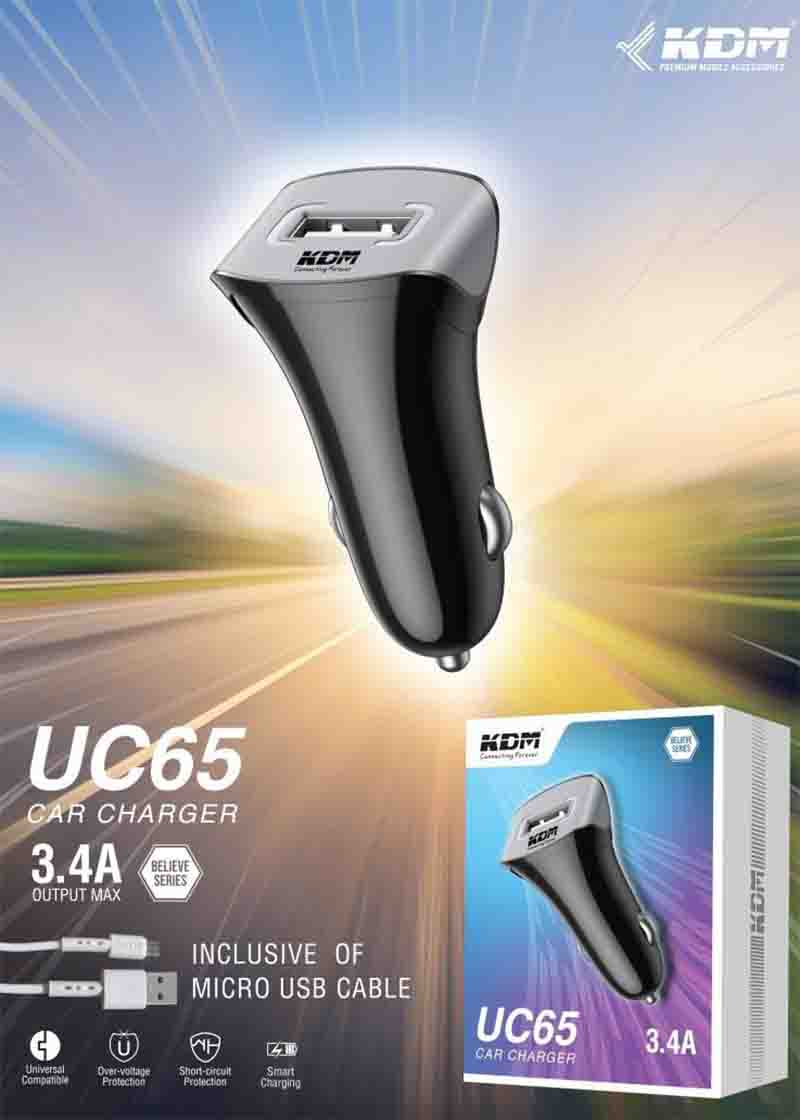 UC 65 Car Micro USB Charger – 3.4A 17W Output, Over-Voltage & Current ...